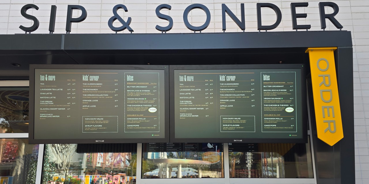 Full menu (with prices) for Sip & Sonder at Downtown Disney Parkside ...