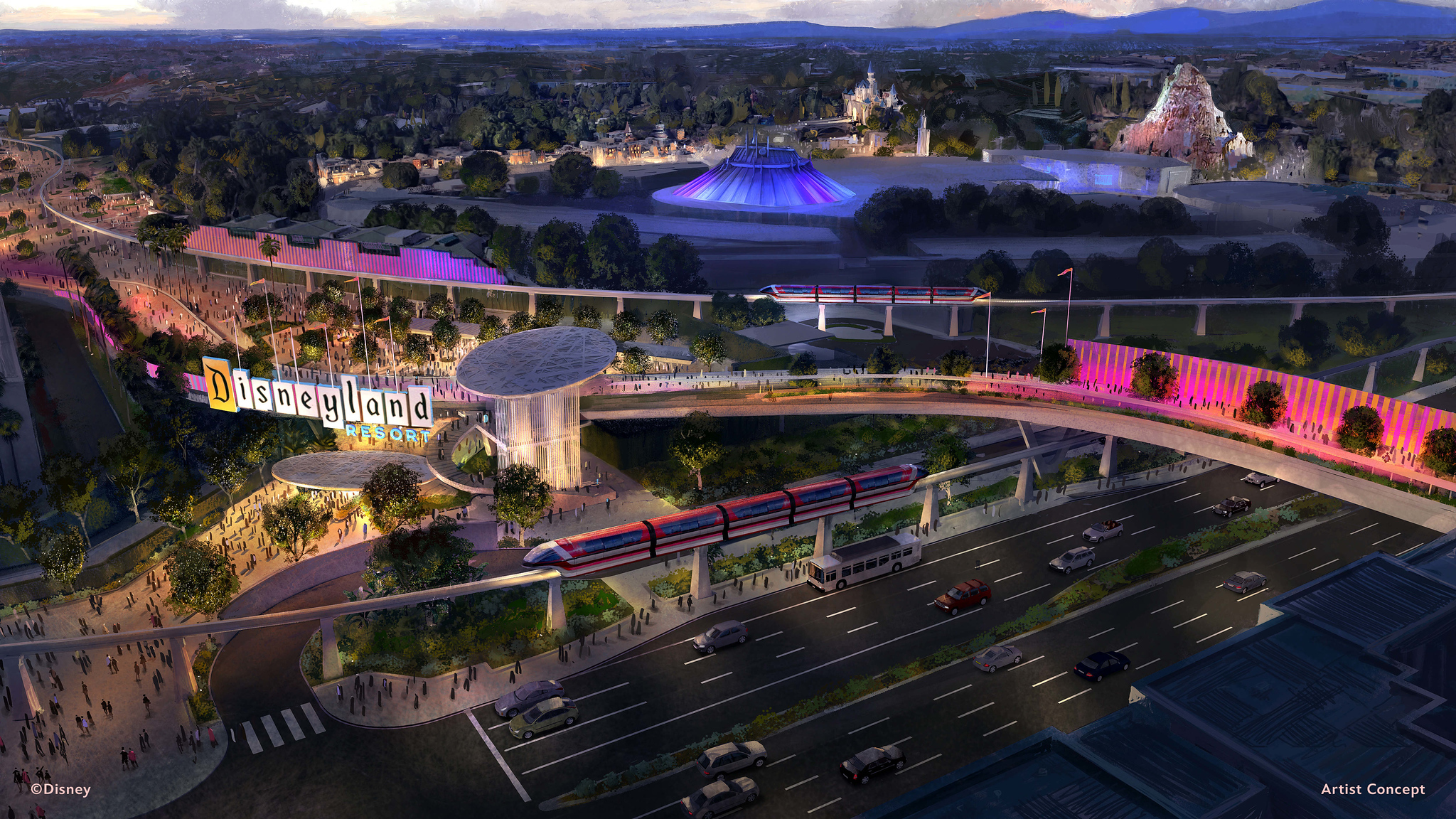 Disneyland confirms new parking, transportation hub, pedestrian bridge ...